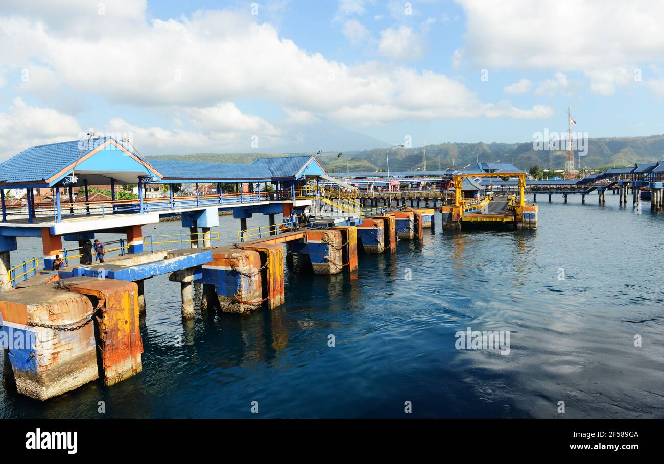 Ferry pier in Ketapang in Java in Indonesia Stock Photo - Alamy