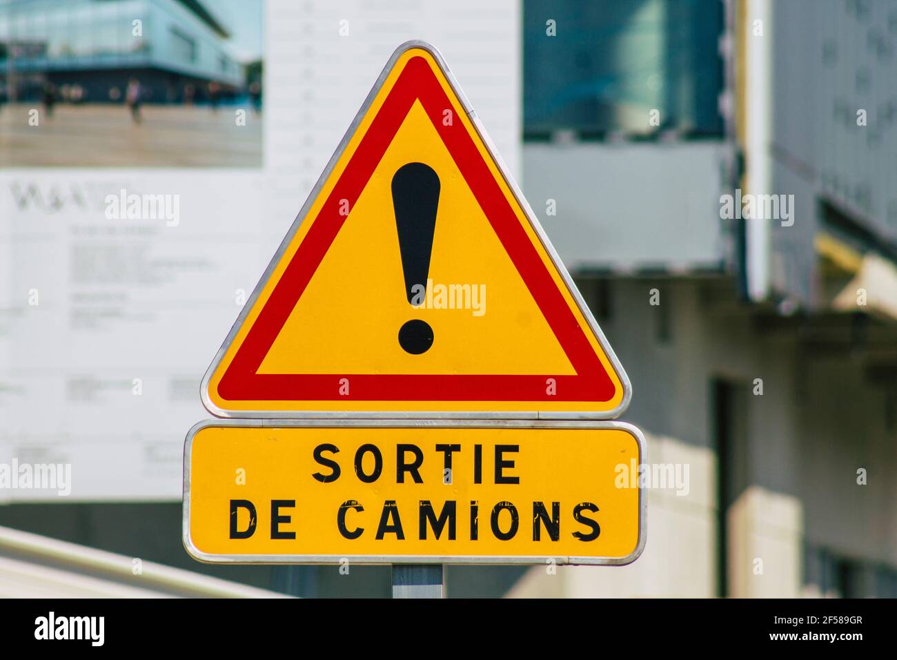 Reims France March 23, 2021 Street sign or road sign, erected at the ...