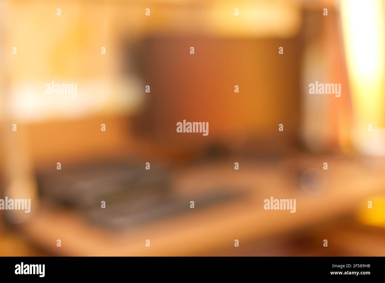 Blurred of workplace, office, desk. A desk for working Stock Photo - Alamy