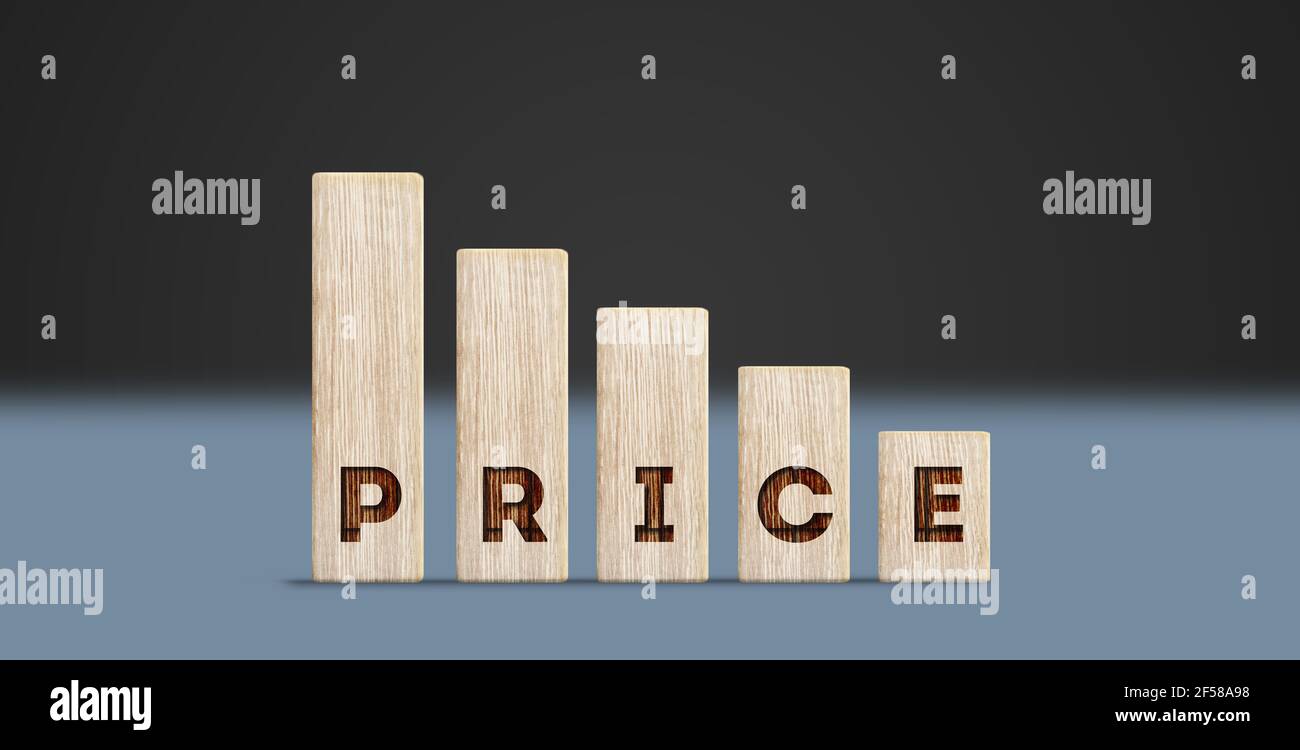 Empty Wood chart bar isolated in bright blue floor black background ...