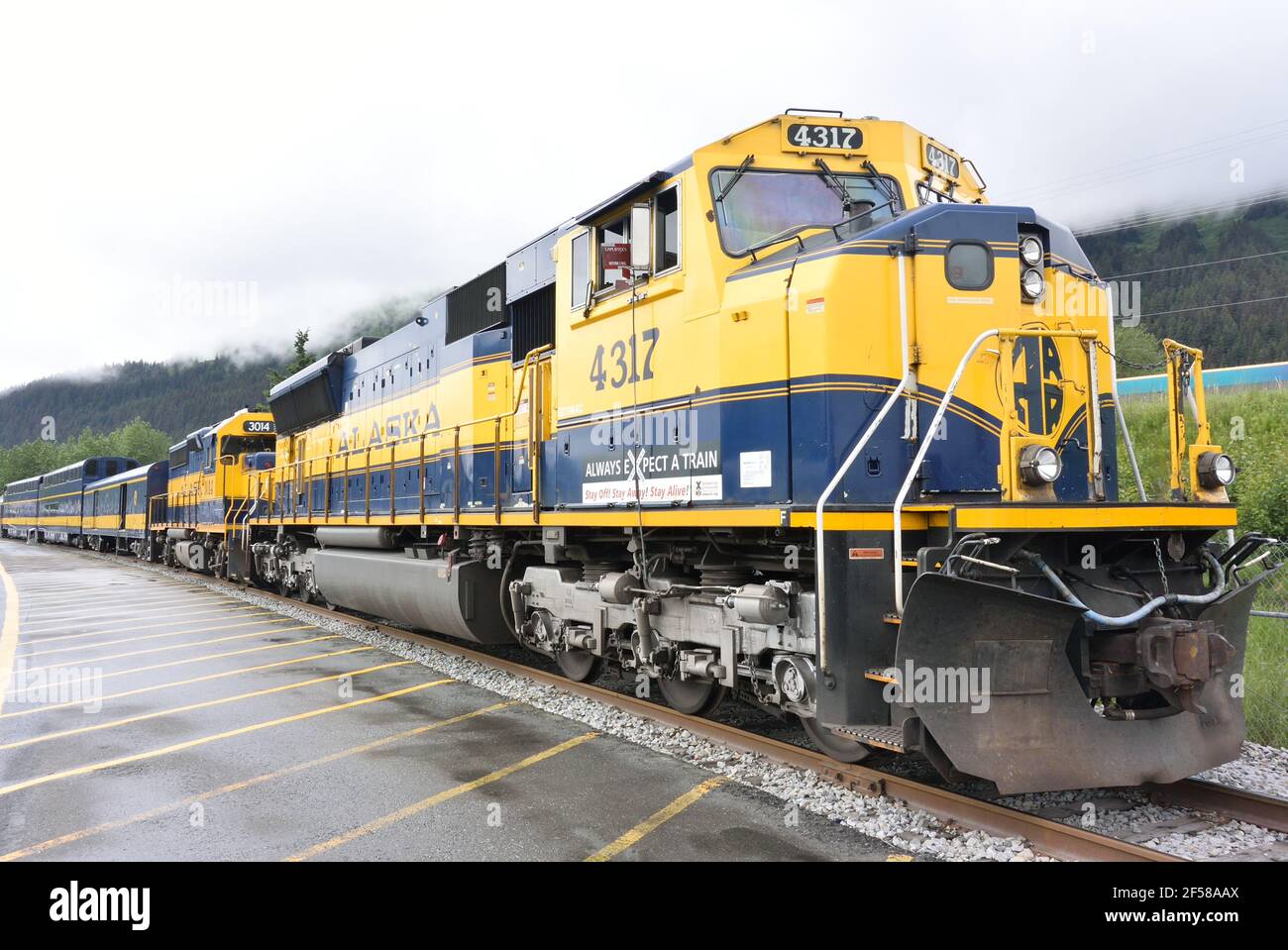 Alaska Trains railroad railway locomotive Engine number 4317 in Seward ...