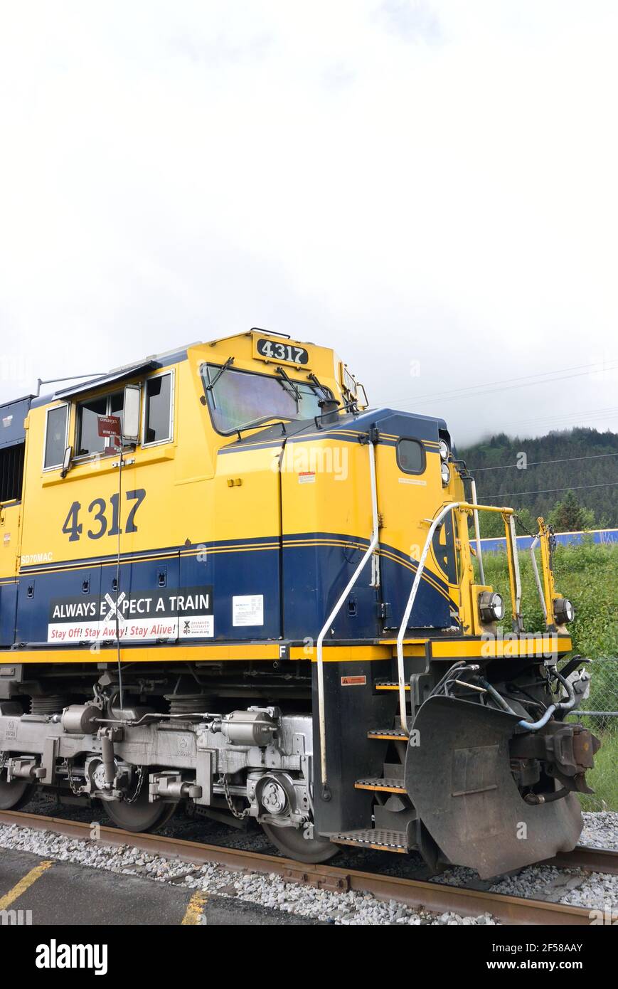 Alaska Trains railroad railway locomotive Engine number 4317 in Seward ...