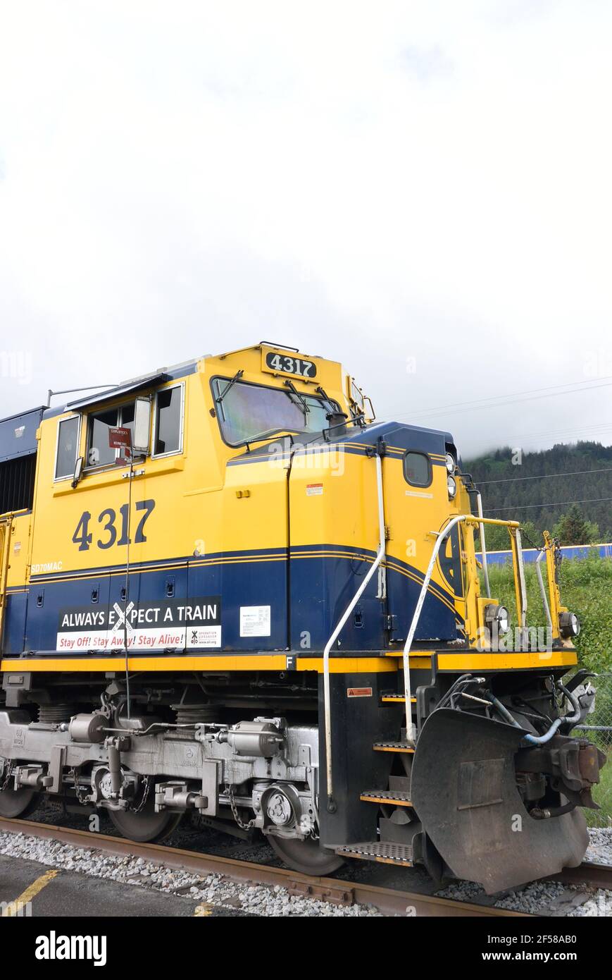 Alaska Trains railroad railway locomotive Engine number 4317 in Seward ...