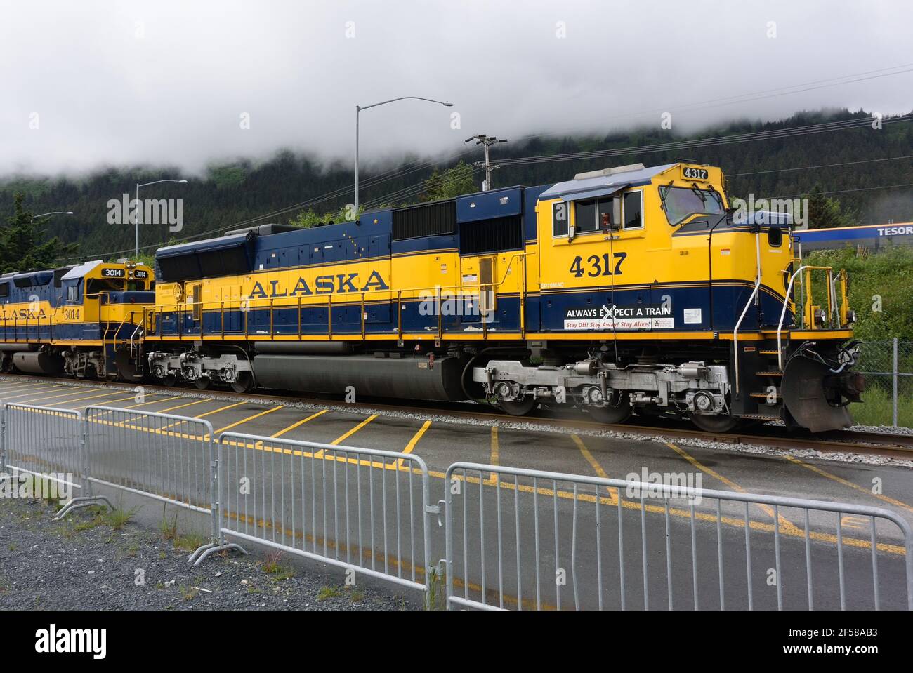 Alaska Trains railroad railway locomotive Engine number 4317 in Seward ...