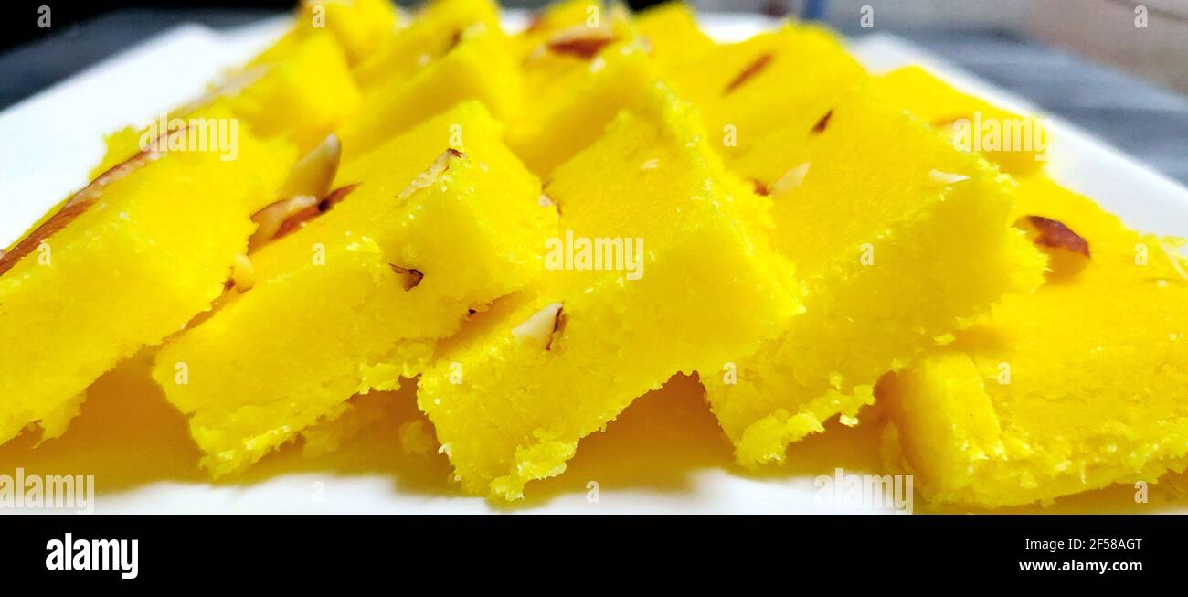 Coconut Barfi - Khoya and Nariyal ki Barfi, an Indian sweet dish made ...
