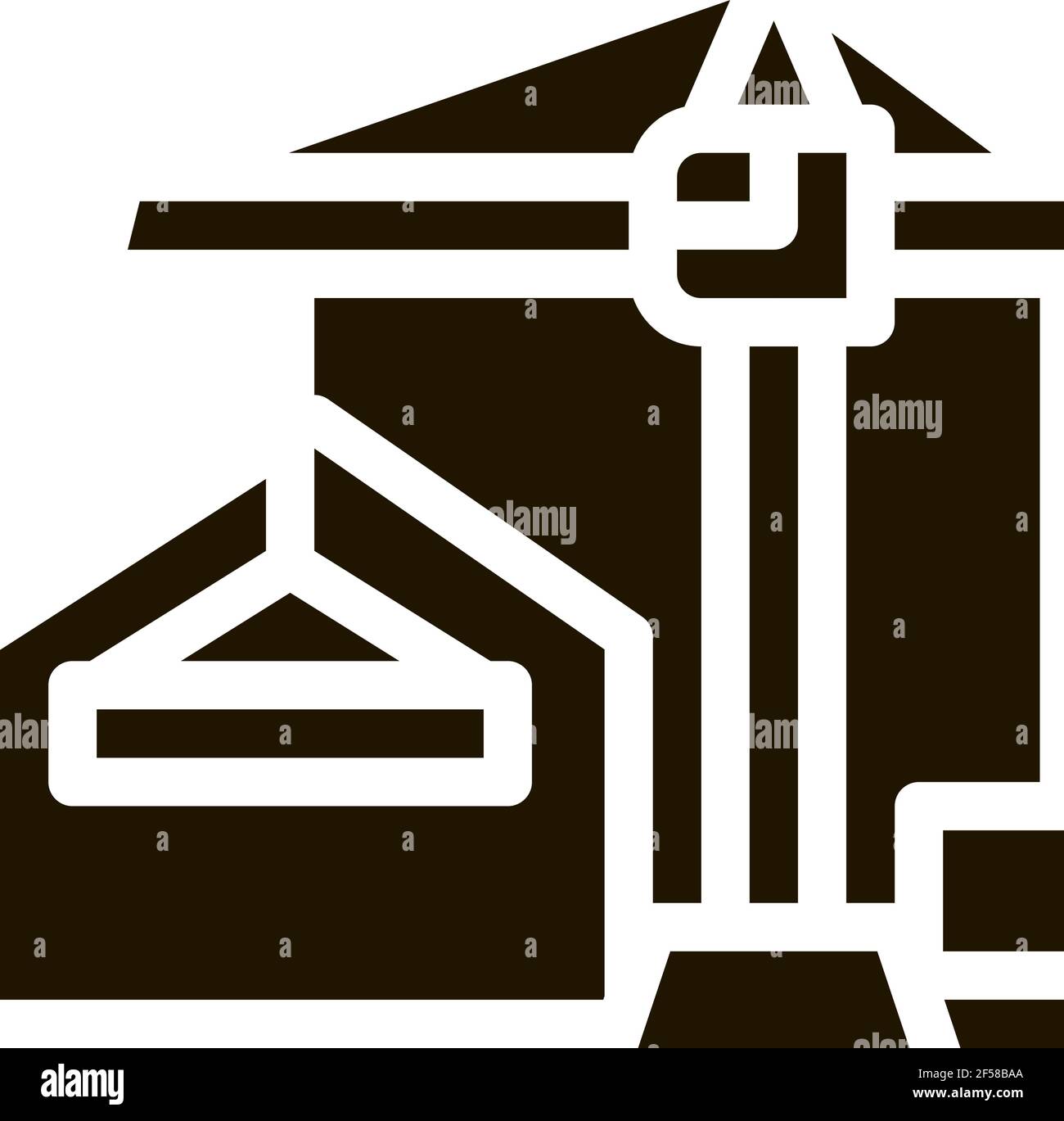 cargo crane icon Vector Glyph Illustration Stock Vector Image & Art - Alamy