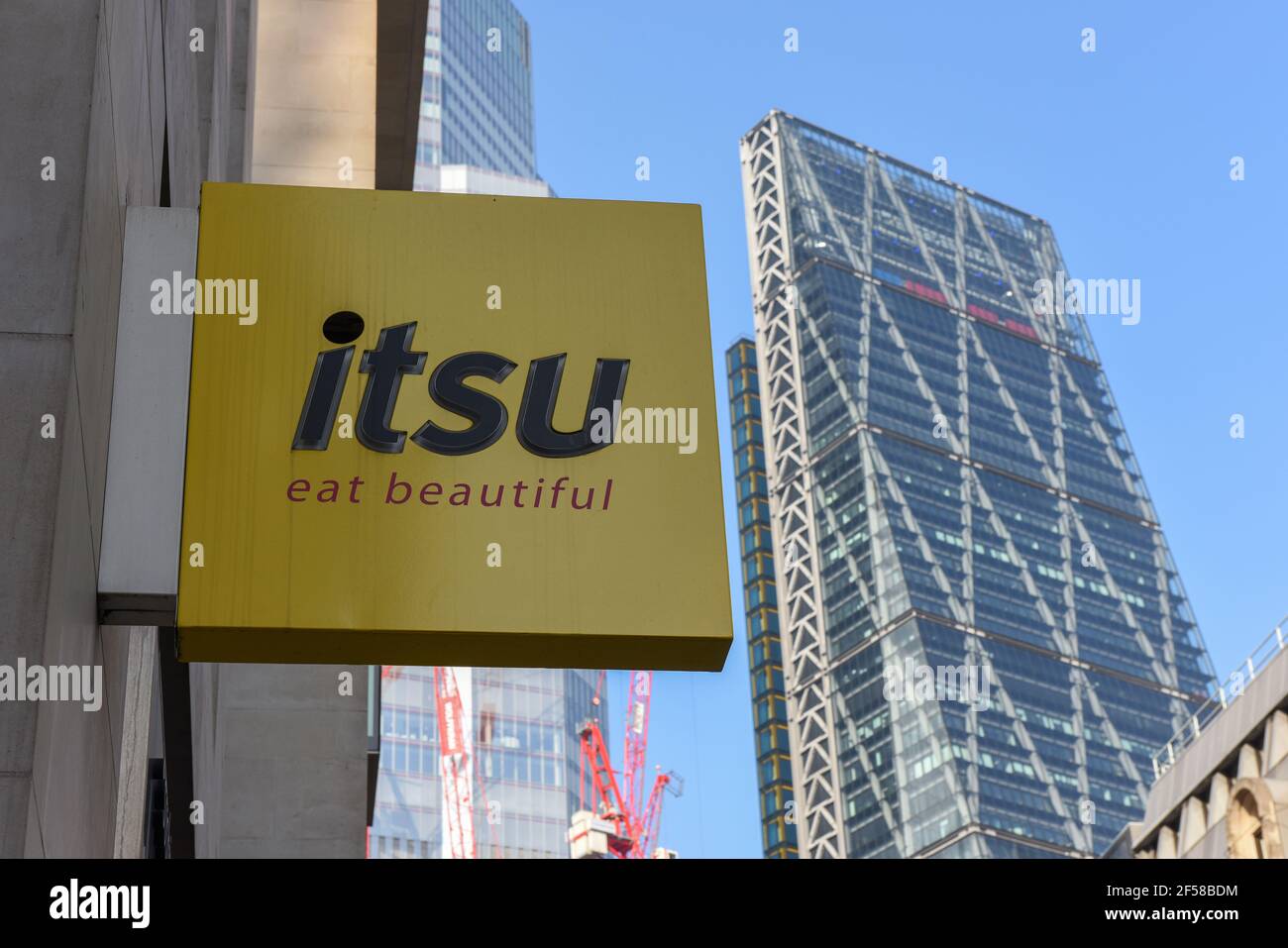 Itsu outdoor sign logo seen in central London. (Photo by Petra Figueroa ...