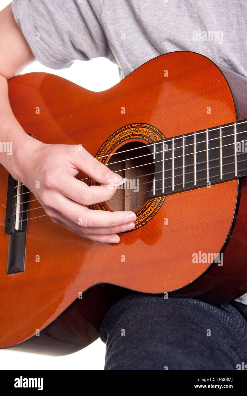 Musician playing guitar Stock Photo - Alamy