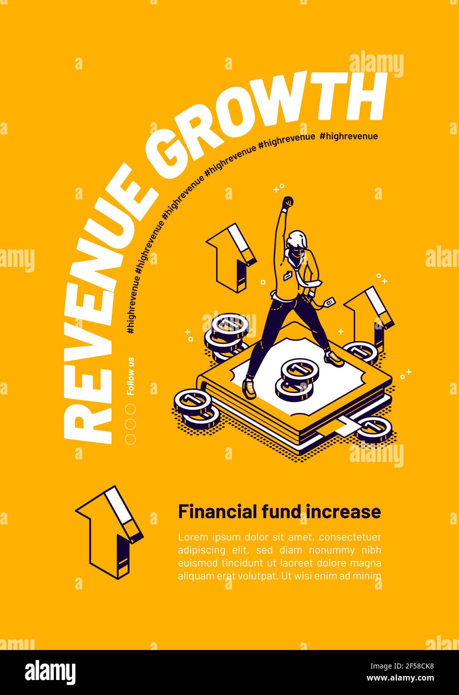 Revenue growth, financial fund increase poster Stock Vector Image & Art ...