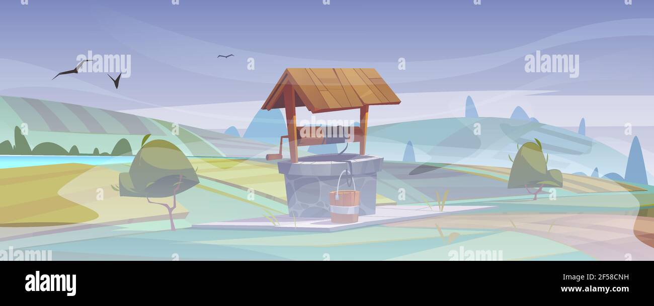 Old well spring water Stock Vector Images - Alamy