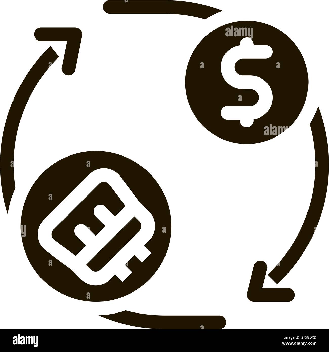 cleaning cycle and money icon Vector Glyph Illustration Stock Vector ...