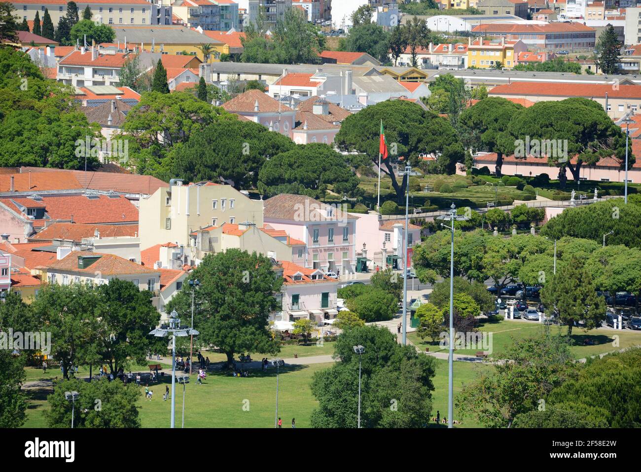 Aerial view of Belem Palace (Portuguese: Palacio Nacional de Belem ...
