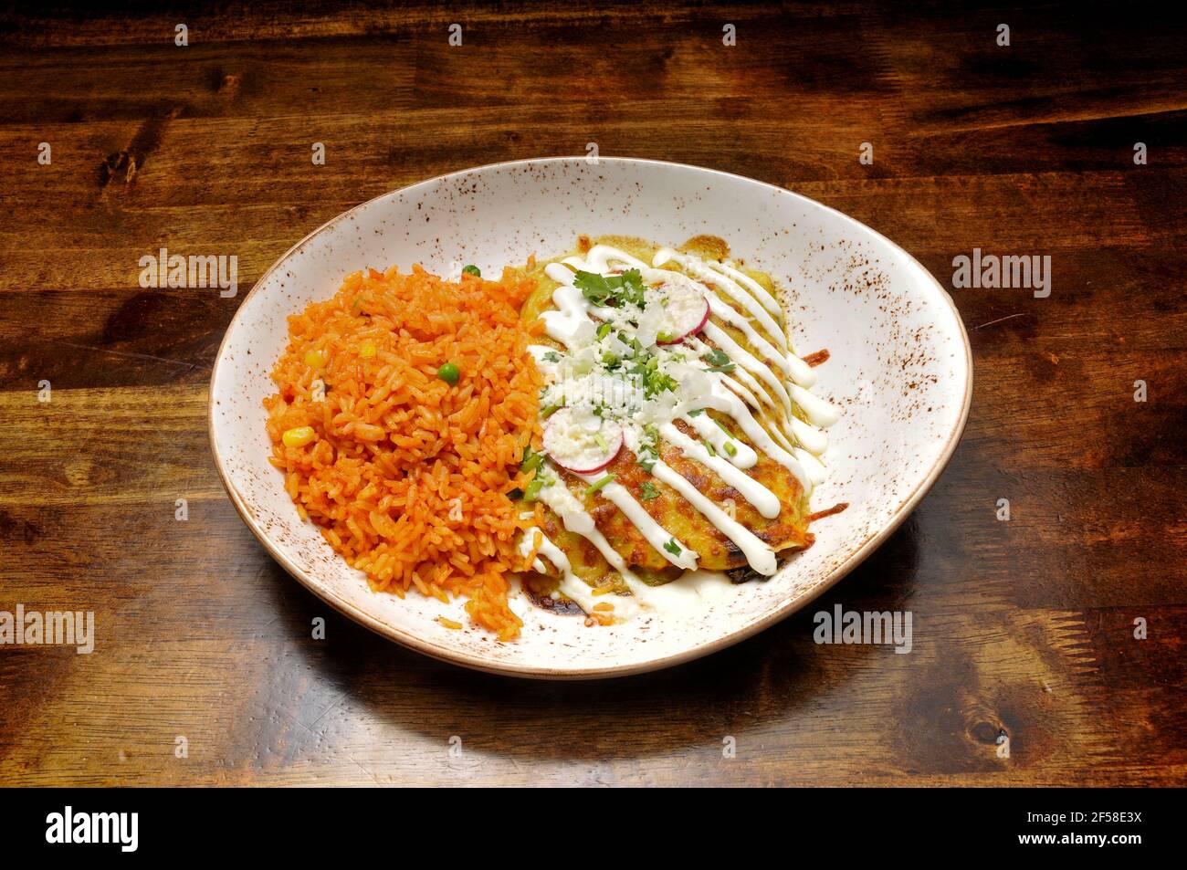 Authentic traditional Mexican cuisine dish known as enchiladas Stock ...