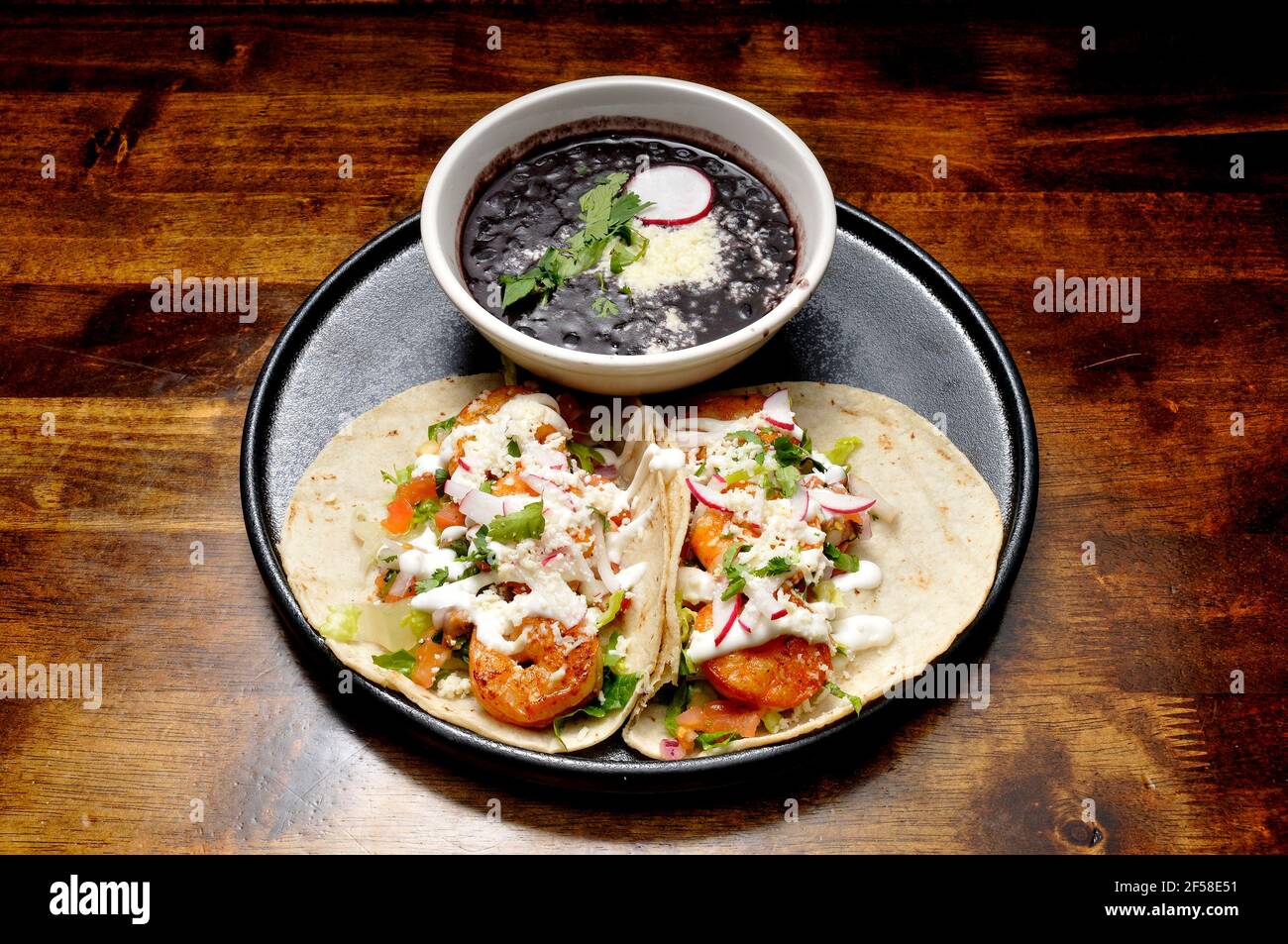 Authentic tex mex mexican cuisine known as a shrimp taco Stock Photo ...