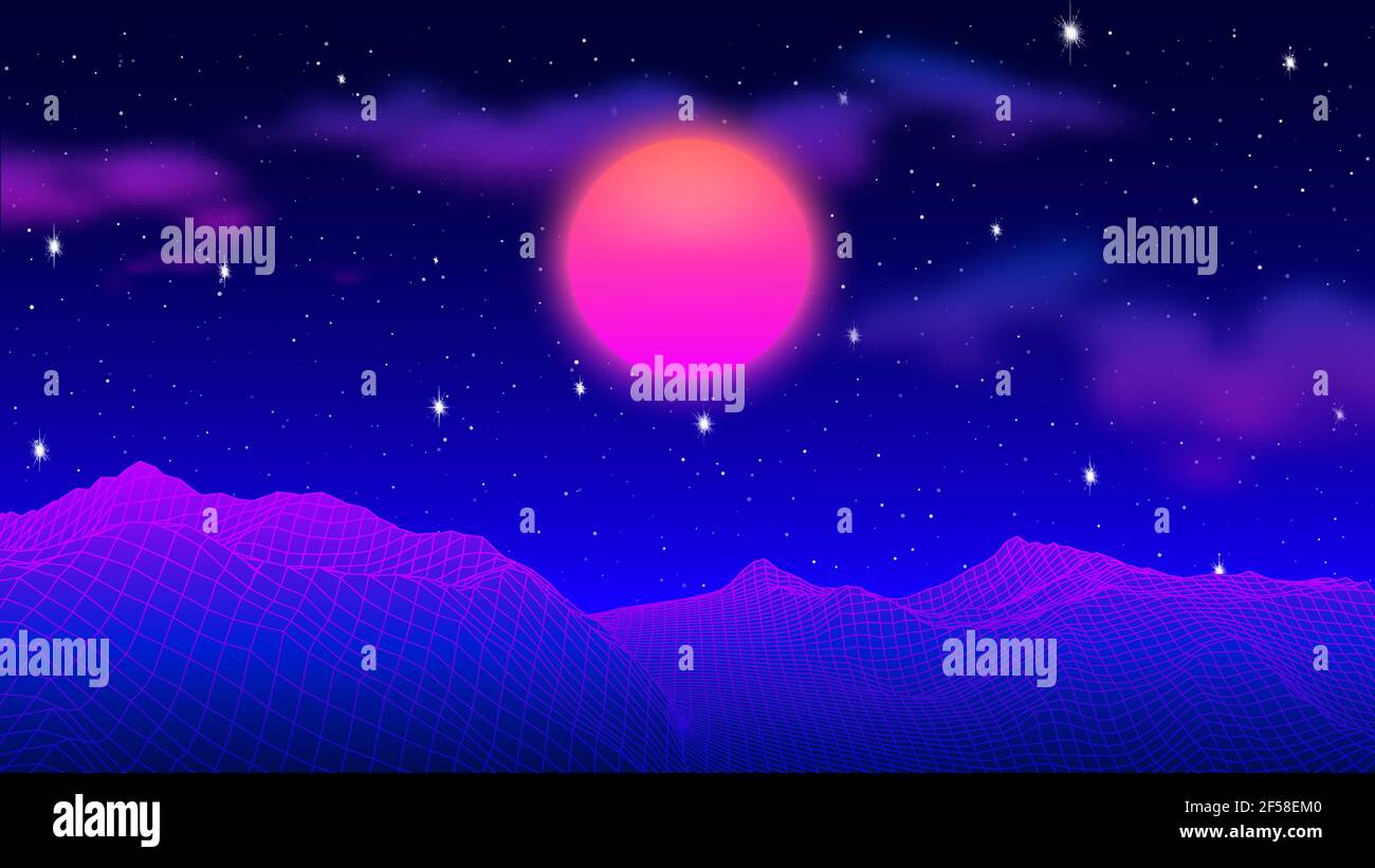 Synthwave sun Stock Vector Images - Alamy