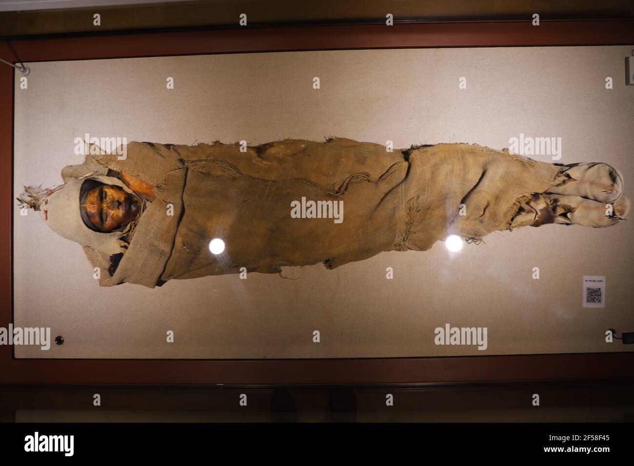 RUOQIANG, CHINA - MARCH 24, 2021 - An ancient corpse of "Loulan Beauty ...