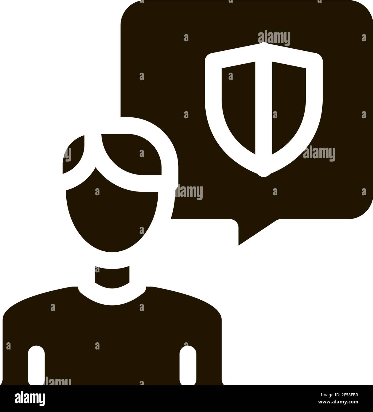 thought of protecting body icon Vector Glyph Illustration Stock Vector ...