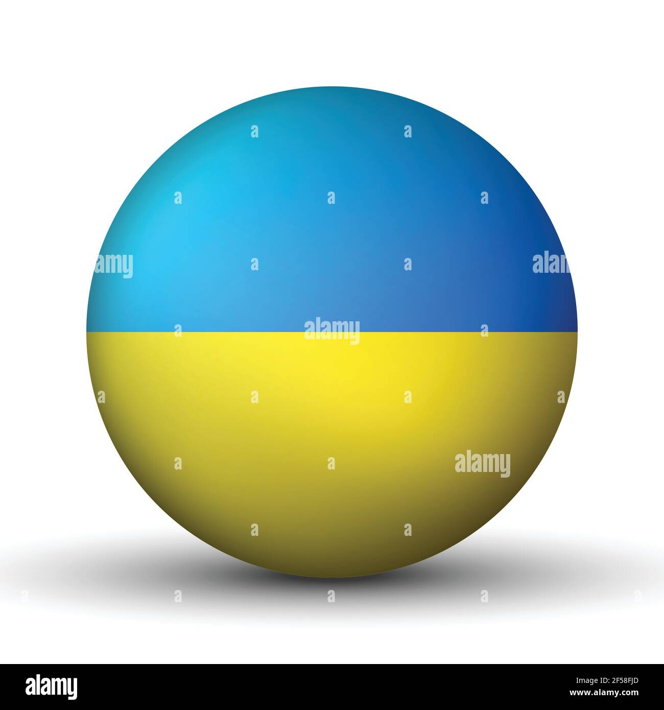 Glass light ball with flag of Ukraine. Round sphere, template icon ...