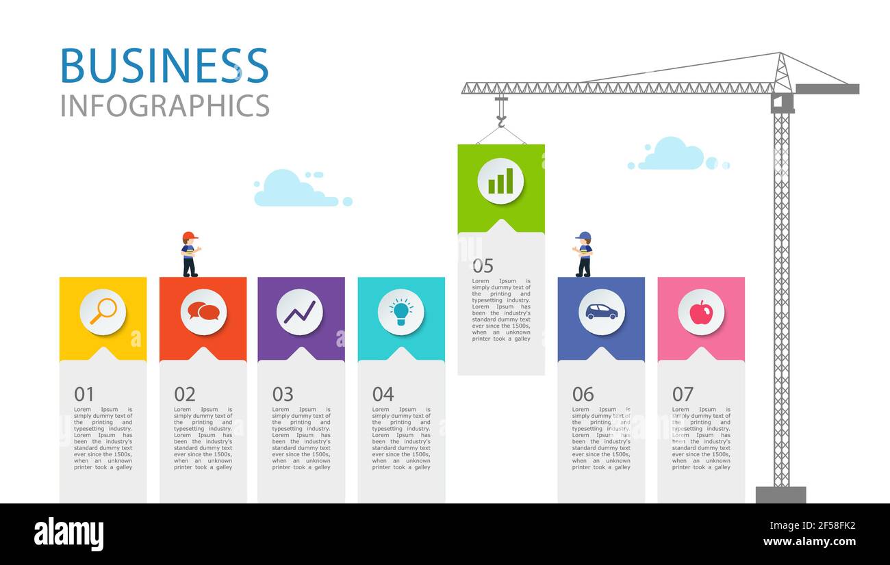 Infographic building business. concept of business strategy. Tower ...