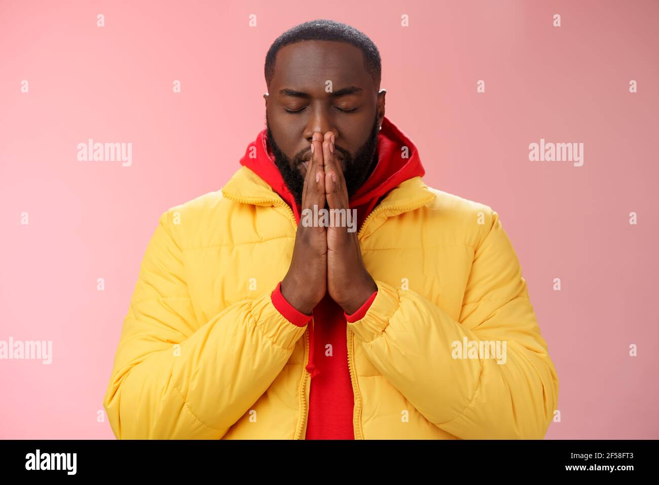 Serious-looking determined young focused african-american man prepare ...