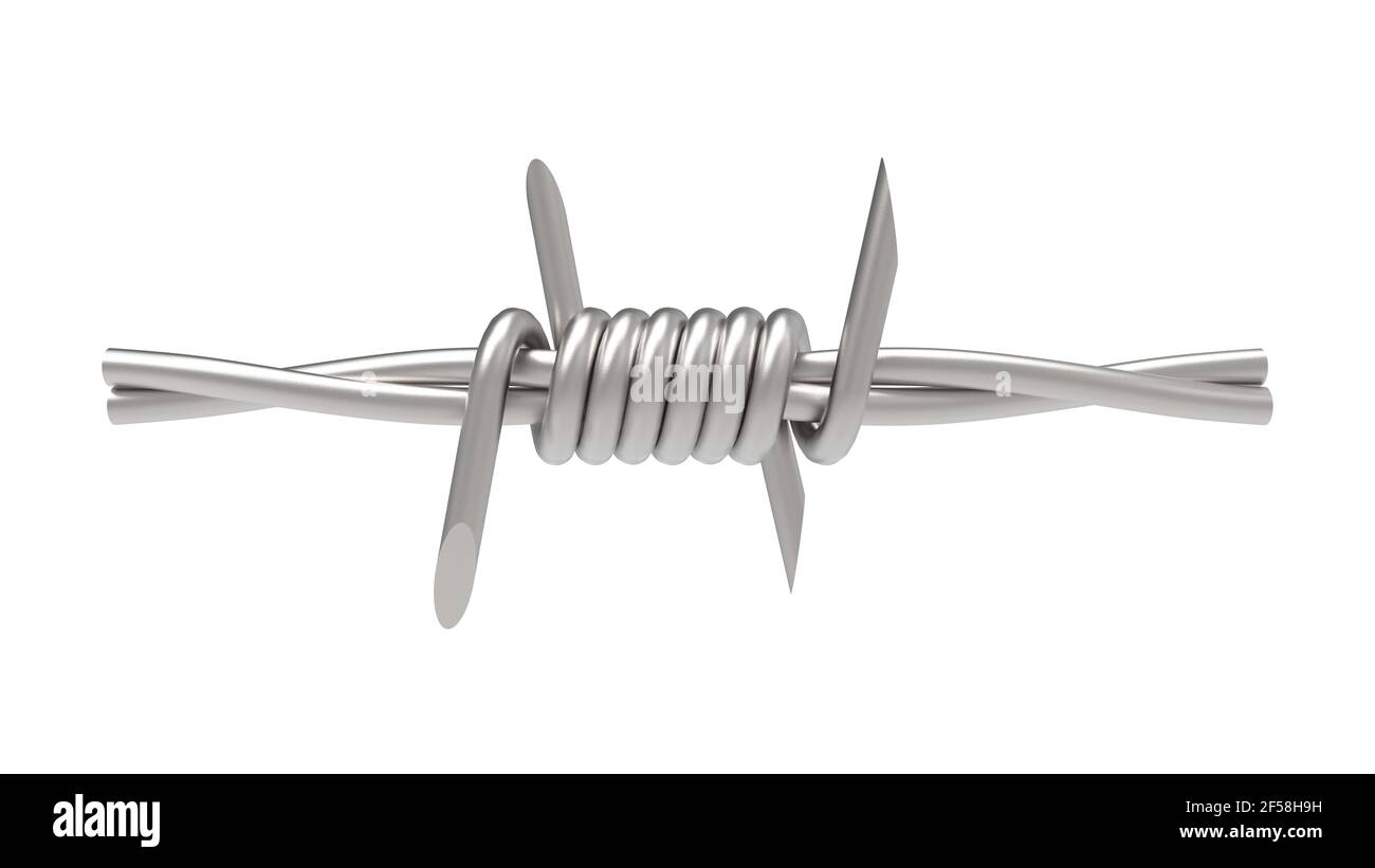 3D rendering of barbed wire isolated on white background Stock Photo ...