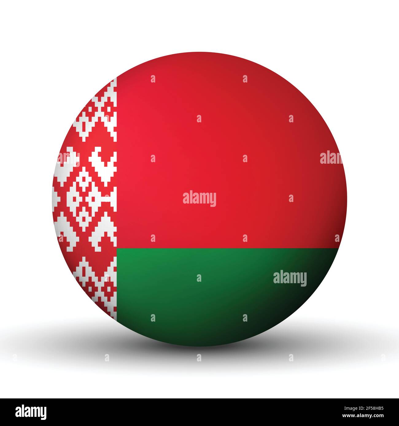 Glass light ball with flag of Belarus. Round sphere, template icon ...