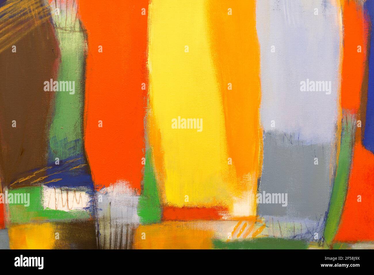 Paint on Canvas: Coloured Sections with Bright Shades Stock Photo - Alamy
