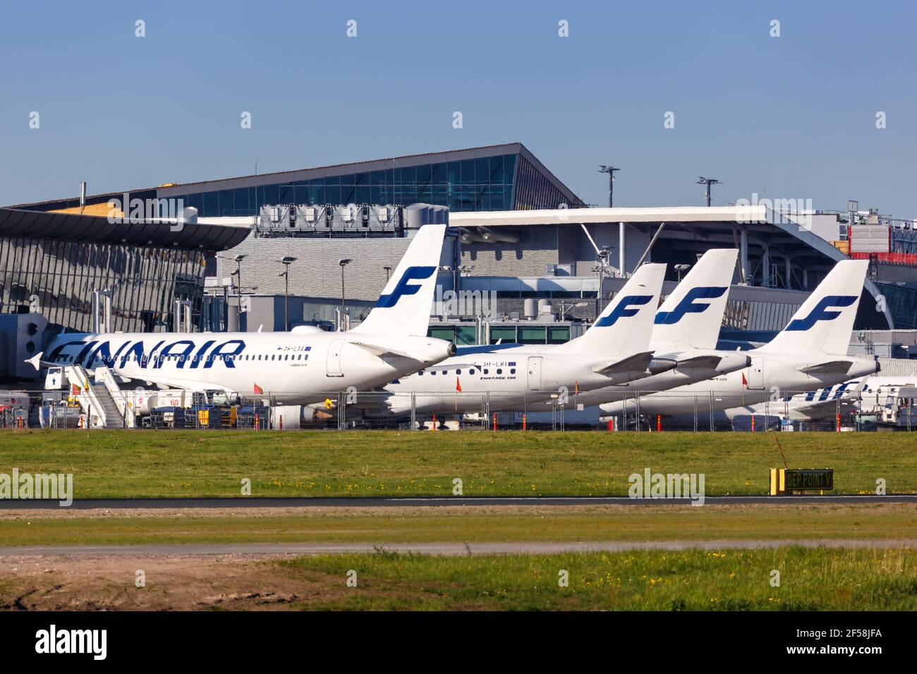 Helsinki, Finland - May 26, 2018: Finnair Airbus A320 airplanes at ...