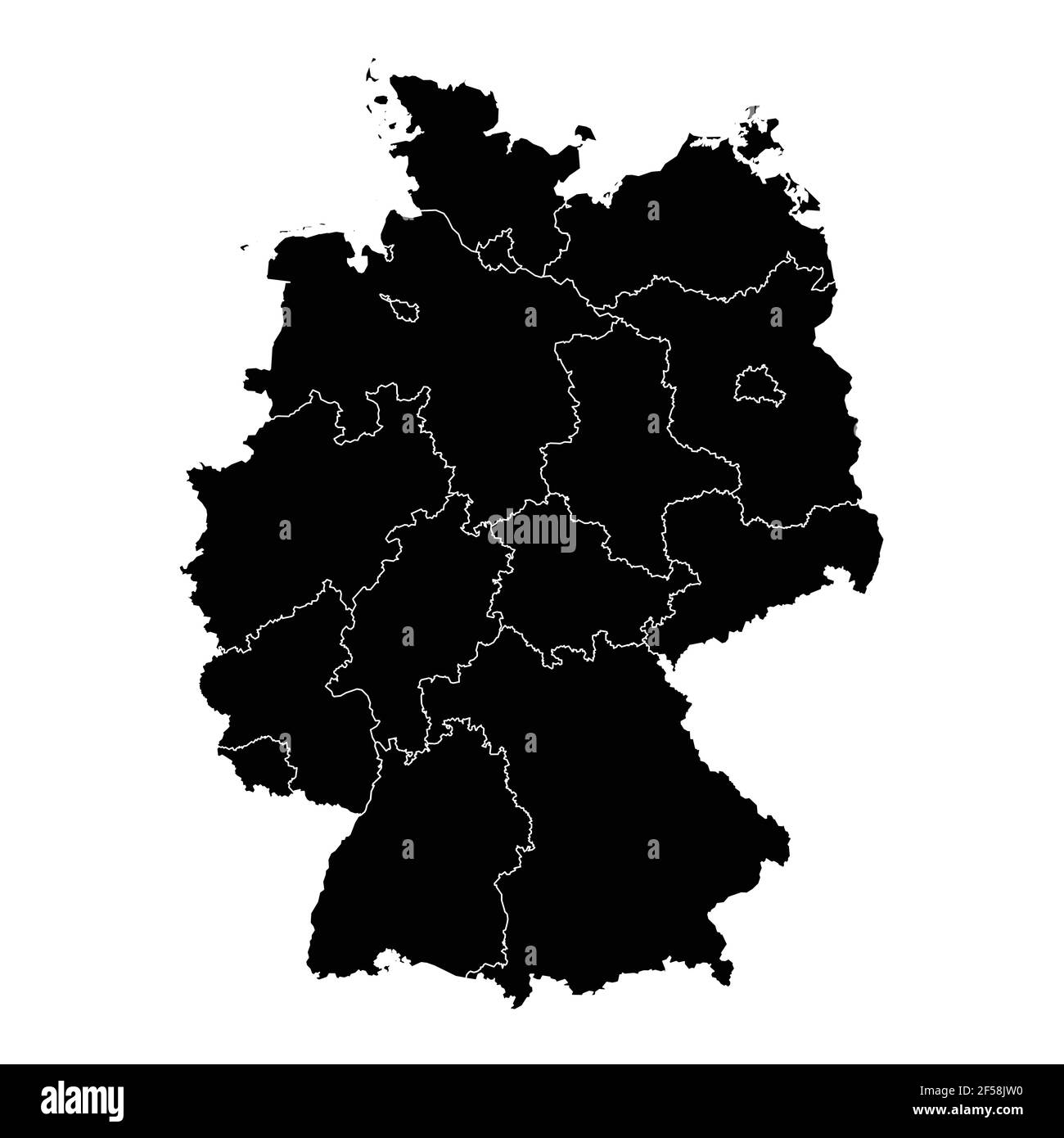 Germany country map vector with regional areas Stock Vector Image & Art ...