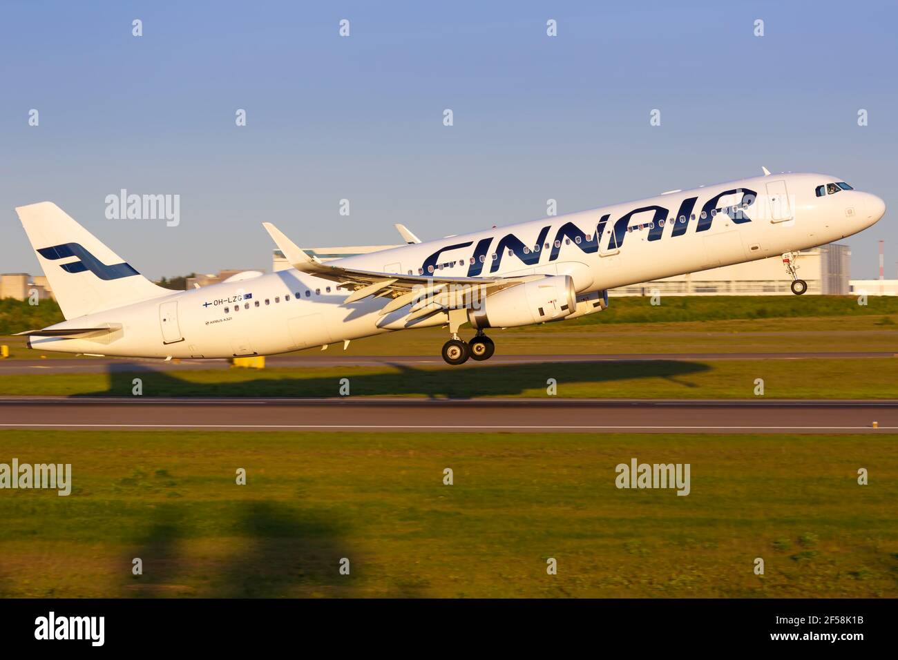 Helsinki, Finland - May 24, 2018: Finnair Airbus A321 airplane taking ...