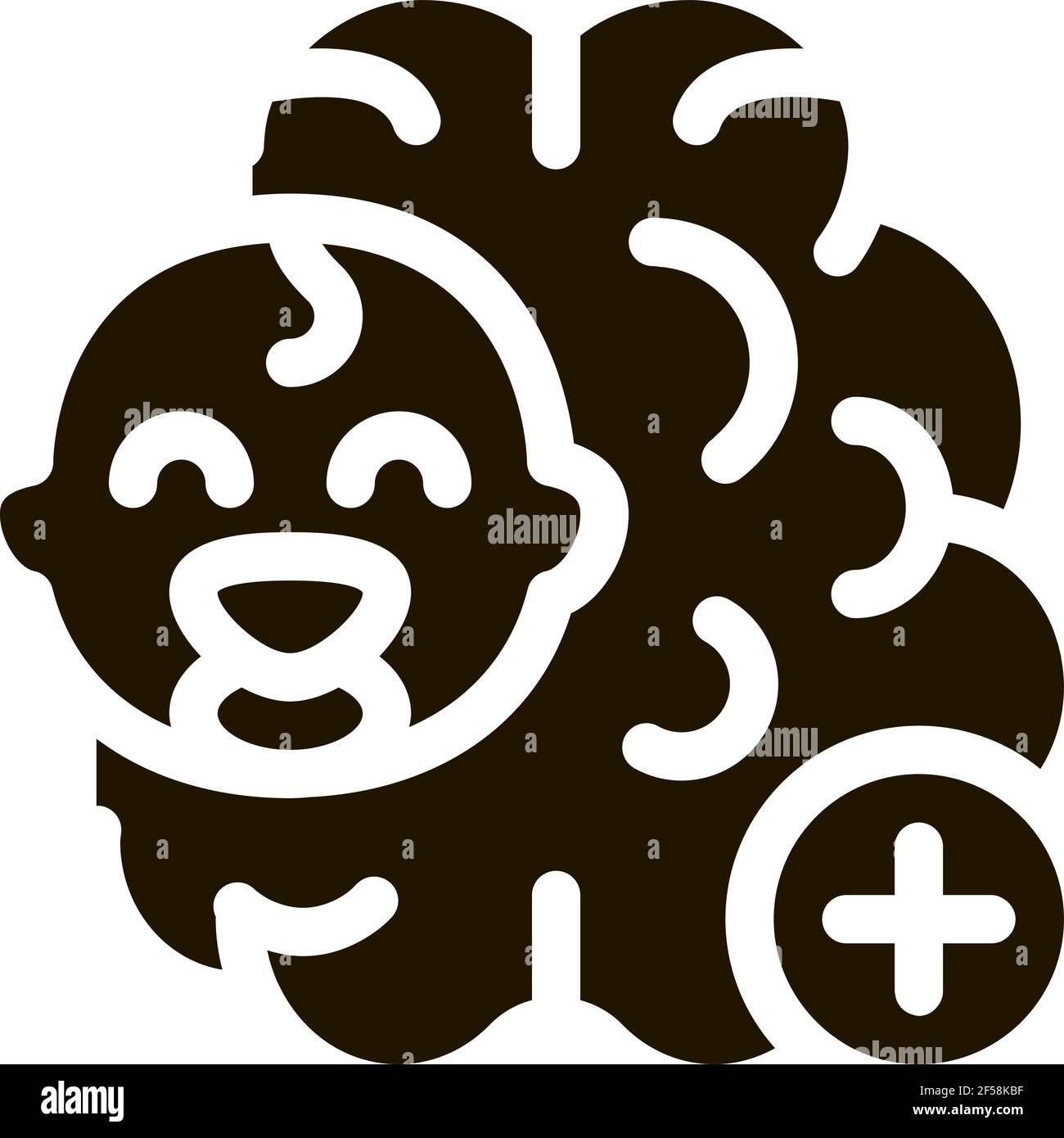 baby brain icon Vector Glyph Illustration Stock Vector Image & Art - Alamy