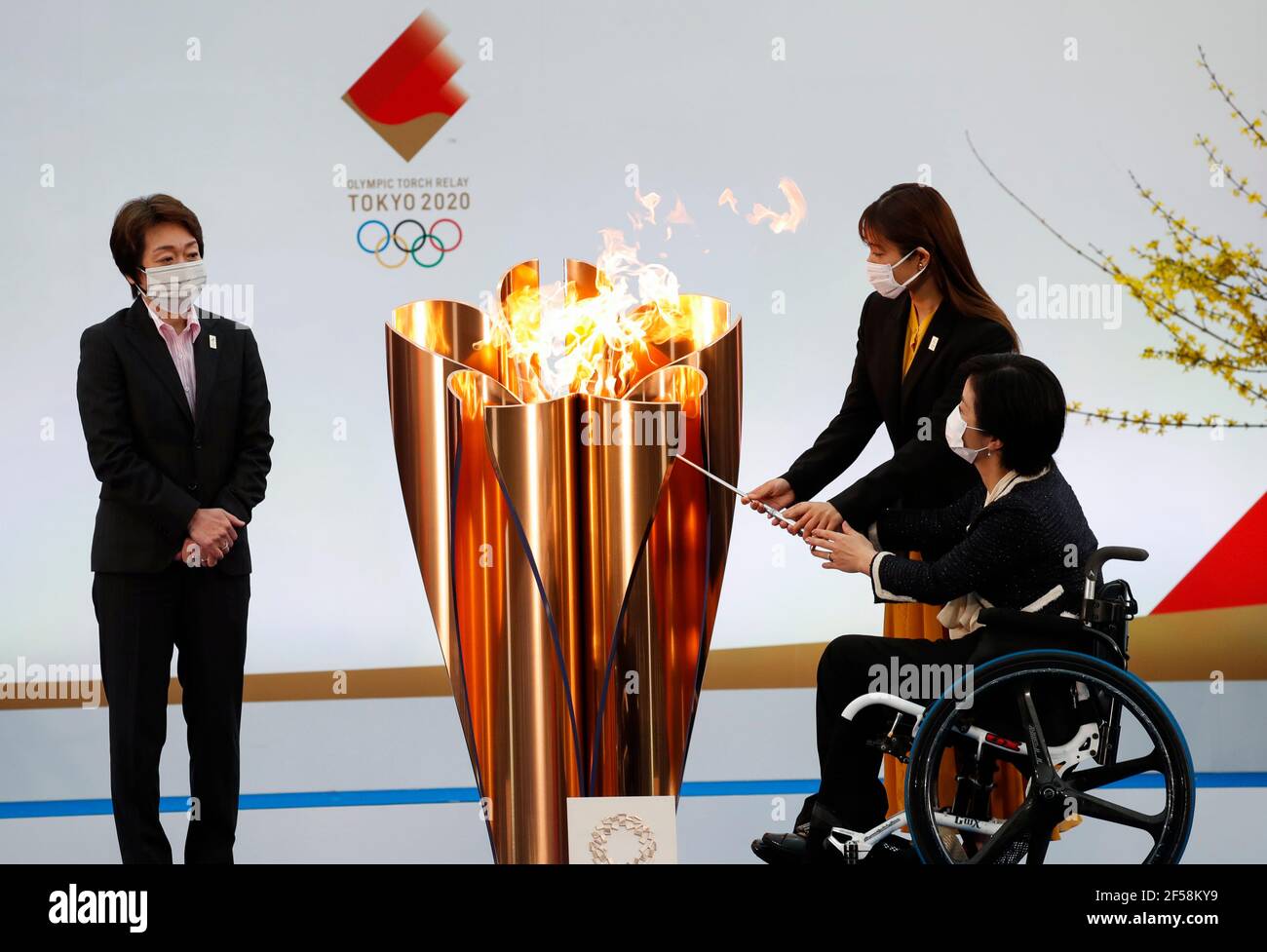 FUKUSHIMA, March 25, 2021 Tokyo 2020 Torch Relay Official Ambassador ...