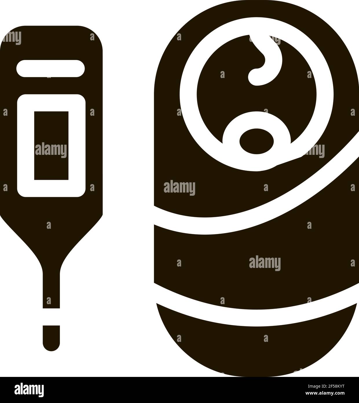 baby temperature measurement icon Vector Glyph Illustration Stock ...