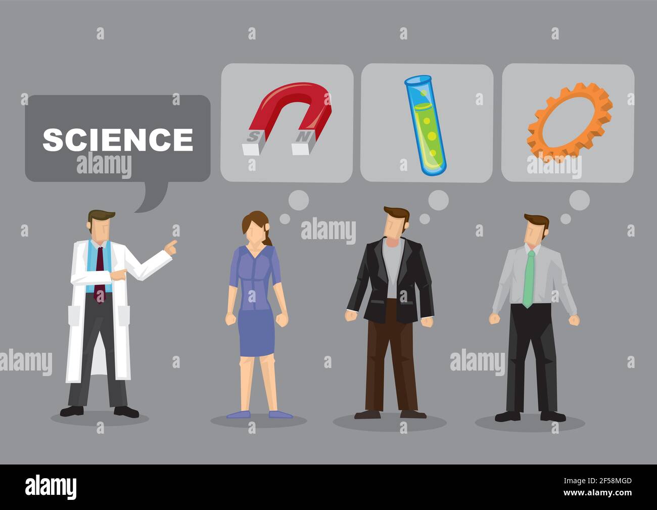 Cartoon man said abour science and others are unsure what he is ...