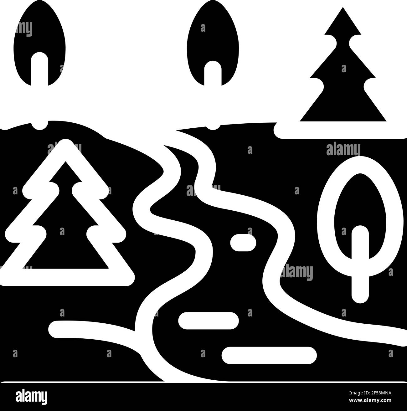 Boat among trees Stock Vector Images - Alamy