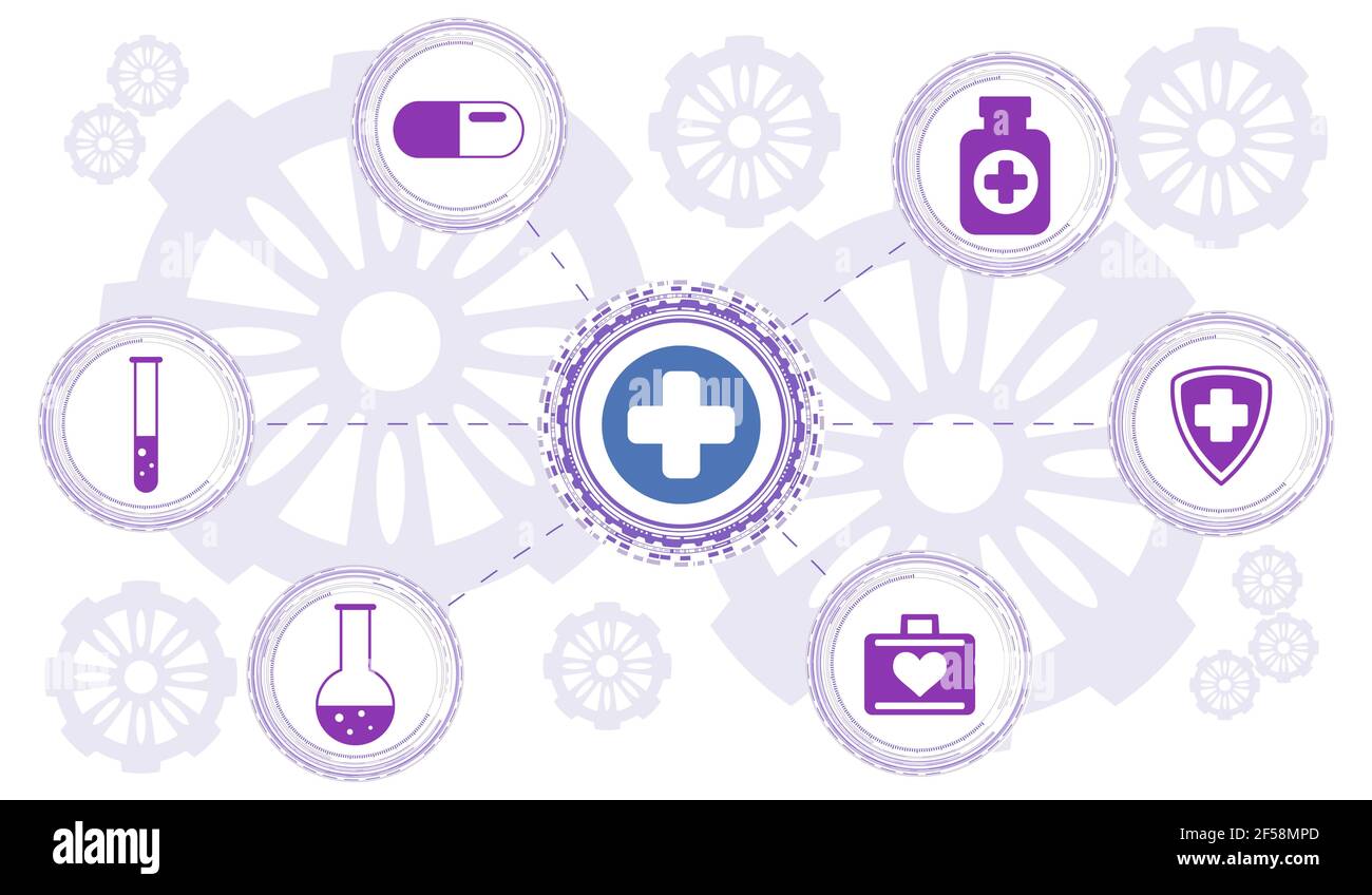 Concept of healthcare with connected icons Stock Photo - Alamy