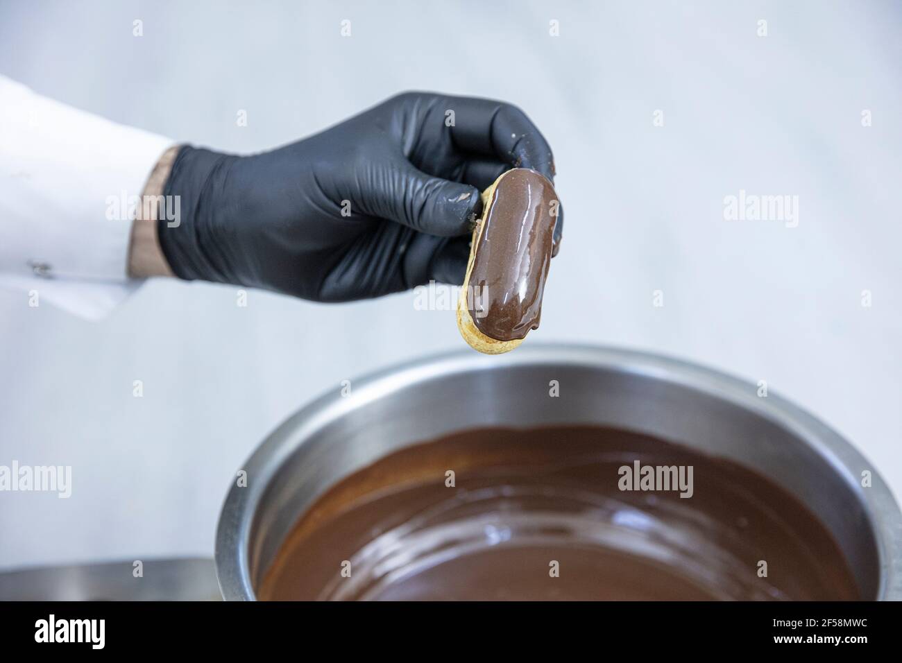 Making chef eclairs in the kitchen. Eclairs Pasta Turkish delicious ...