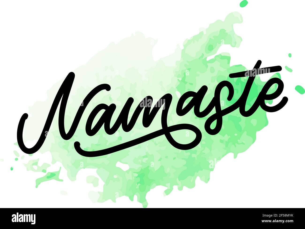 Hand drawn Namaste lettering. Indian greeting, Hello in Hindi. Stylish ...
