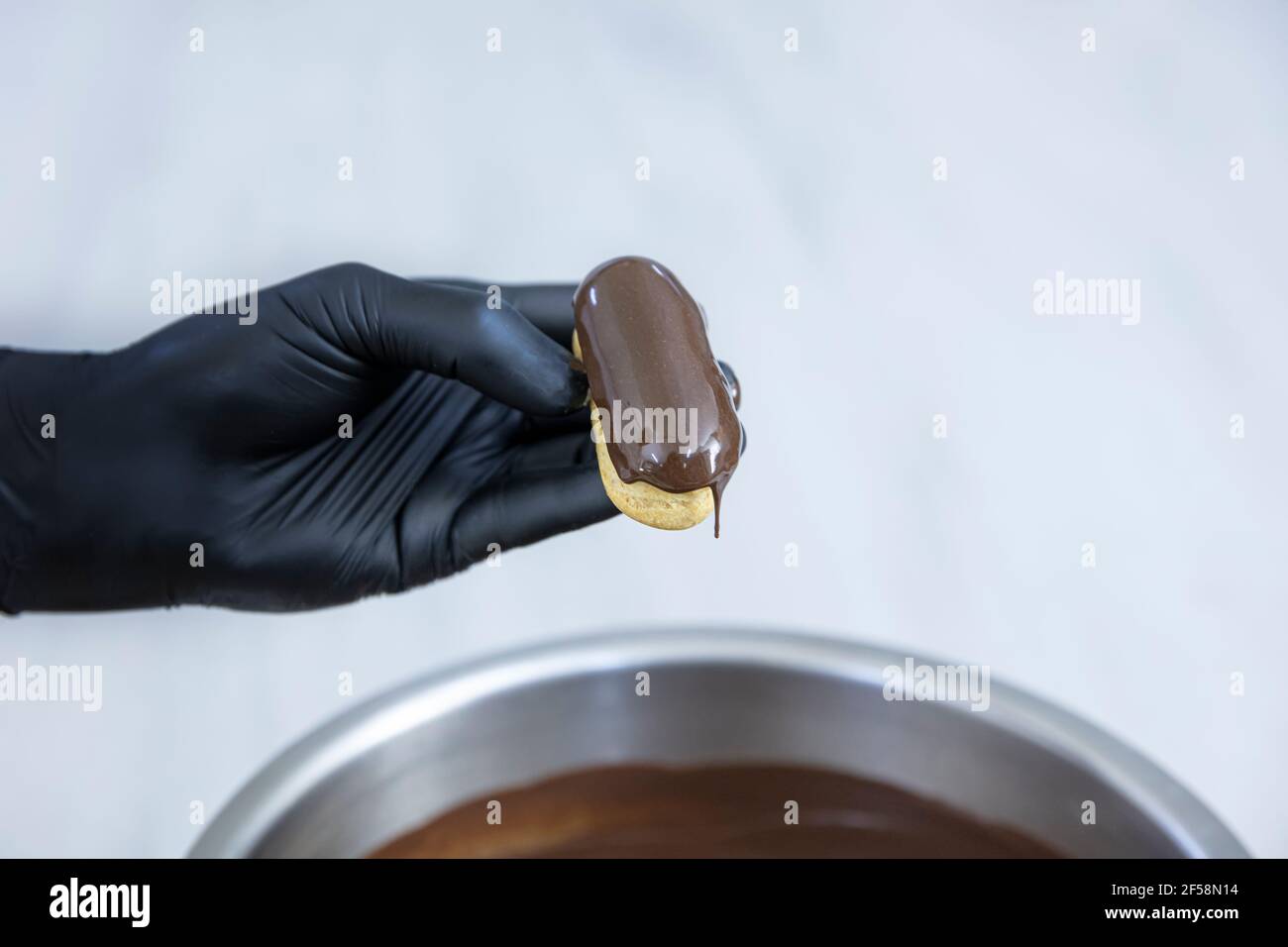 Making chef eclairs in the kitchen. Eclairs Pasta Turkish delicious ...