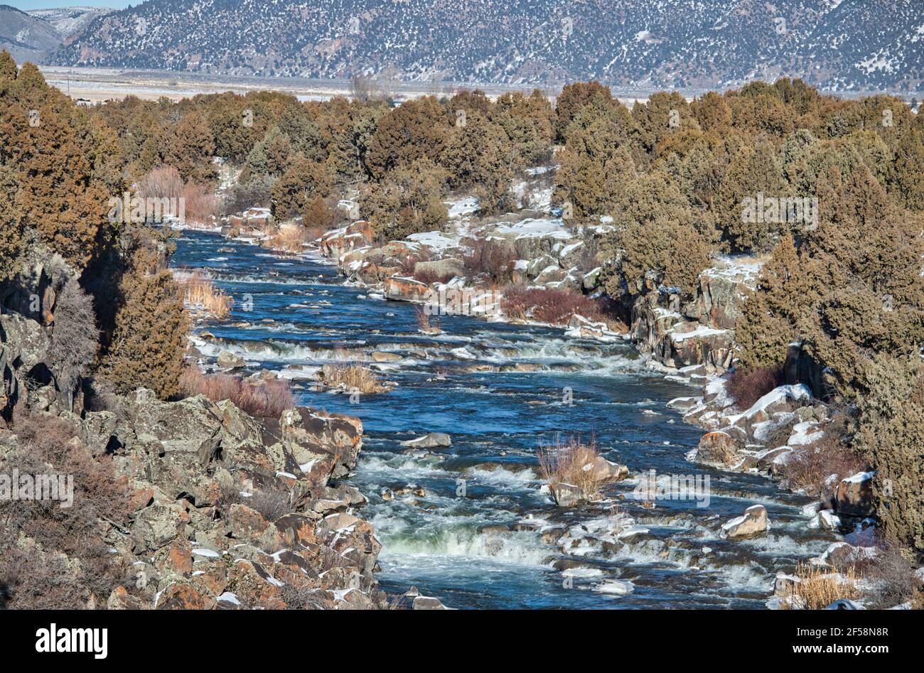 River in a rocky mountain valley in winter Stock Photo - Alamy