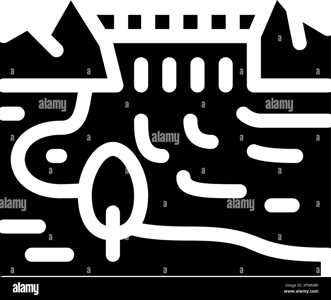 flowing river icon Vector Glyph Illustration Stock Vector Image & Art ...