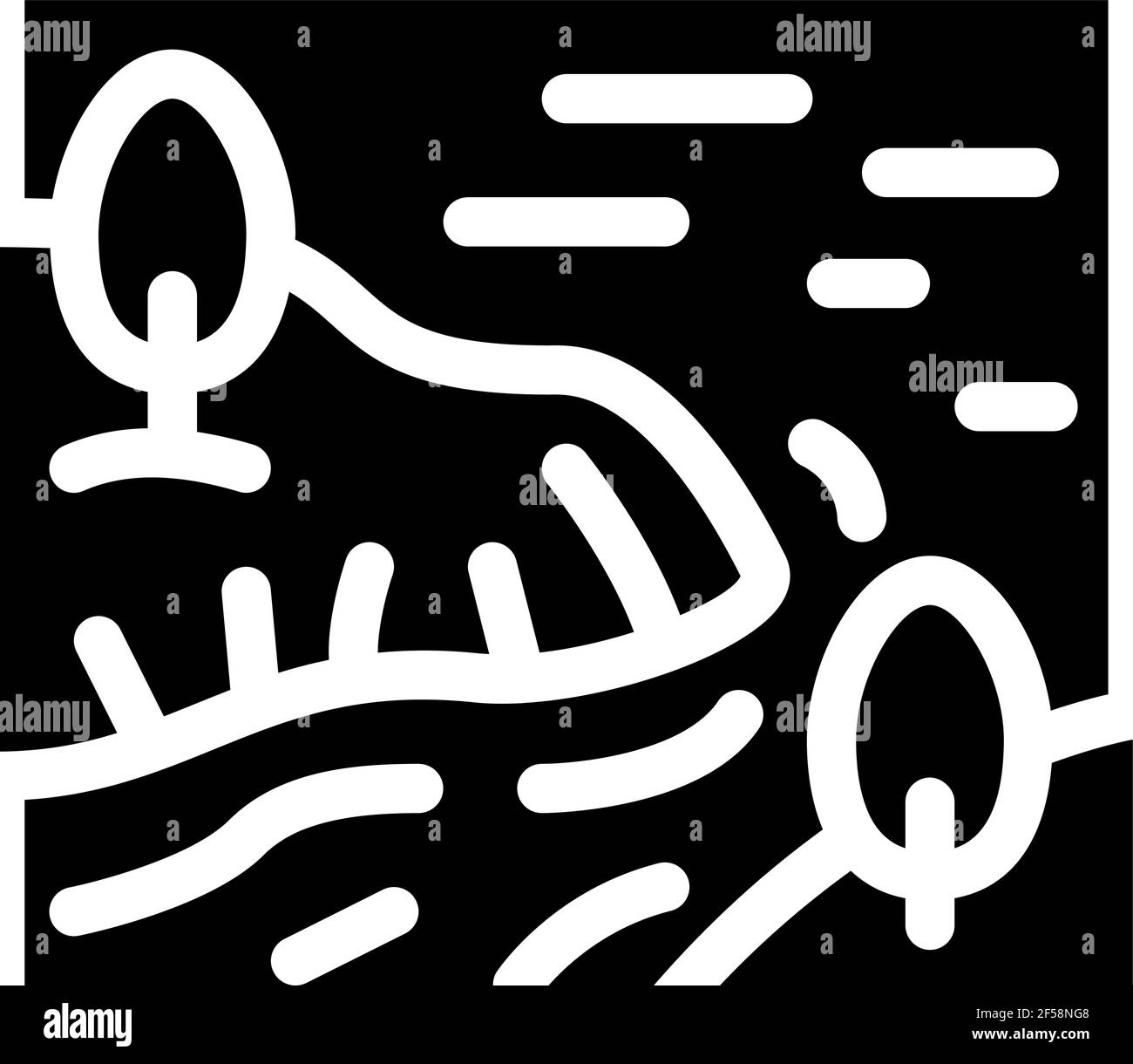 river landscape with islets icon Vector Glyph Illustration Stock Vector ...