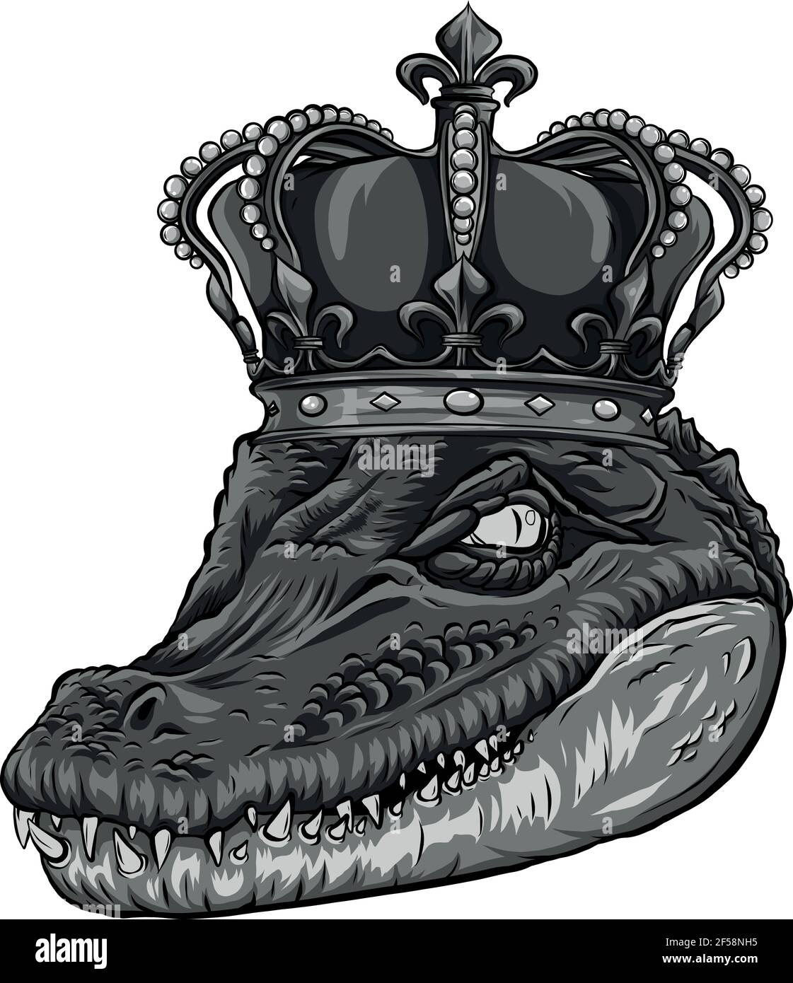 design of head of king crocodile vector illustration Stock Vector Image ...