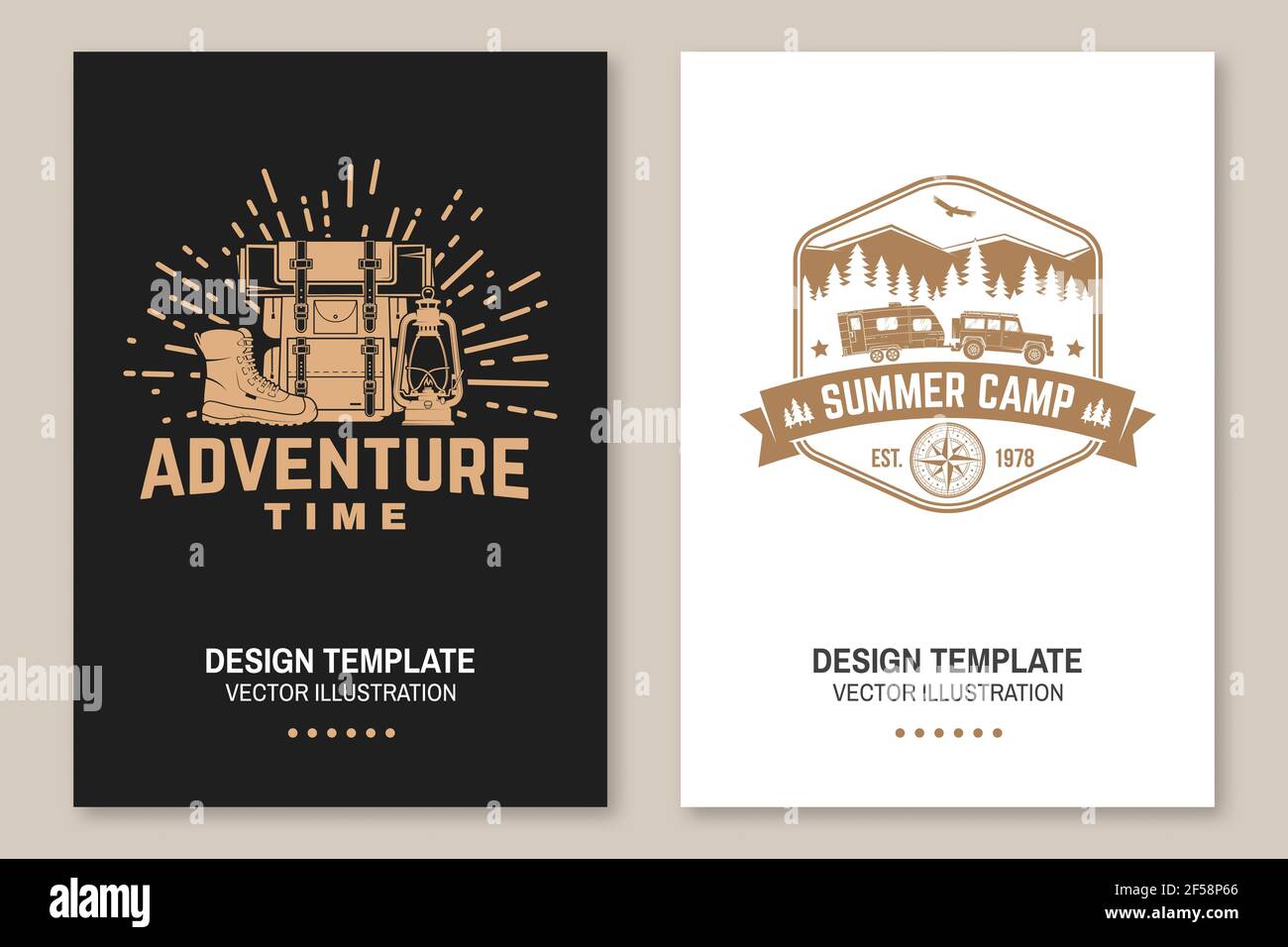 Adventure time flyer, brochure, banner, poster. Vector Stock Vector ...