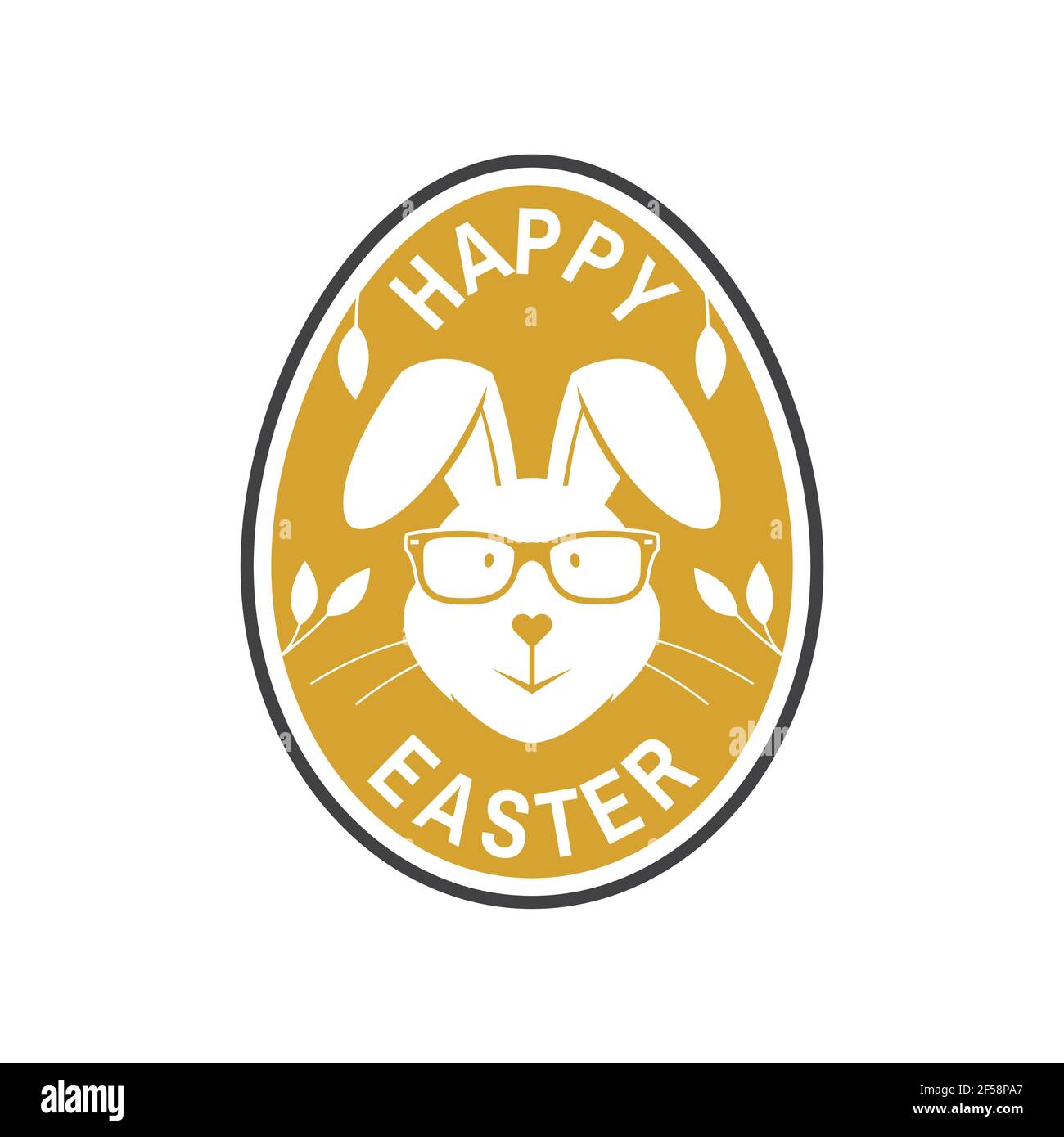 We wish you a very happy easter card, badge, logo, sign. Vector ...