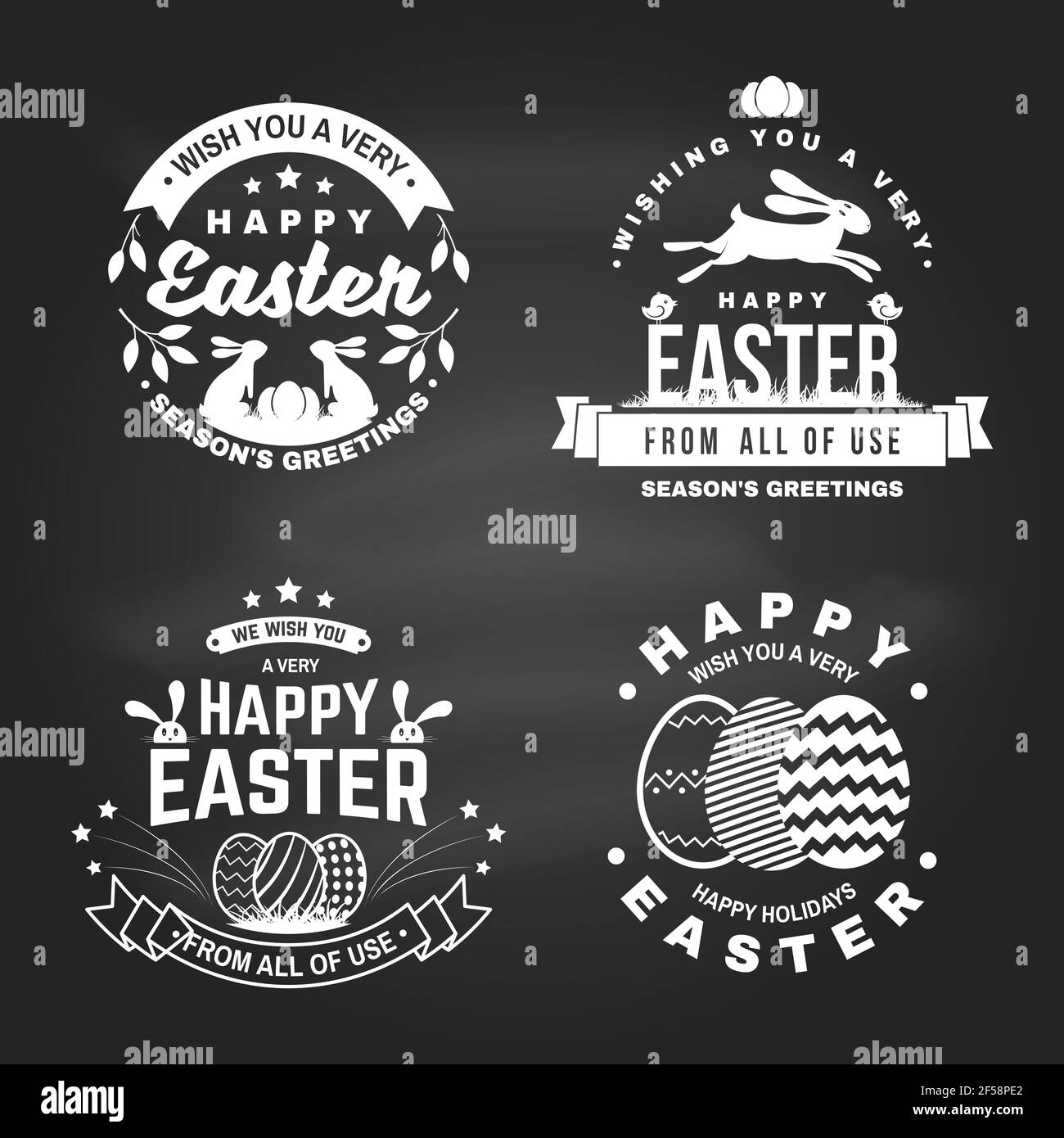 Happy Easter card, badge, logo, sign. Vector. Typography design with ...