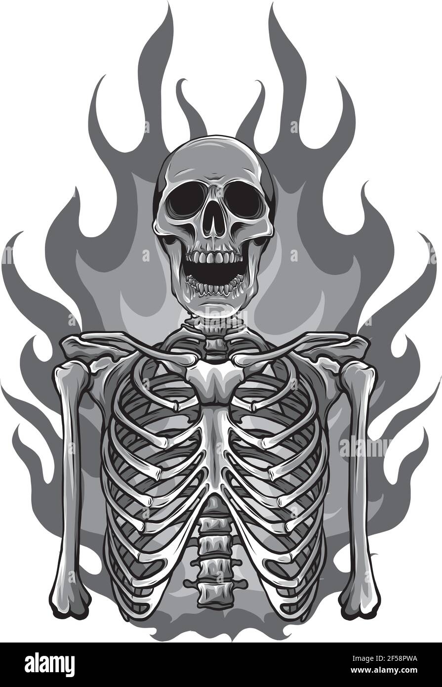 Skeleton fire Black and White Stock Photos & Images - Alamy