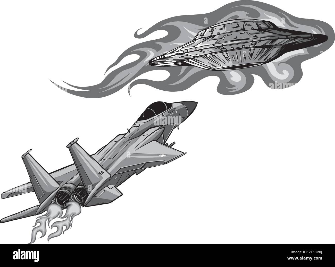 design of Battle star space from a ufo and airplane Stock Vector Image ...