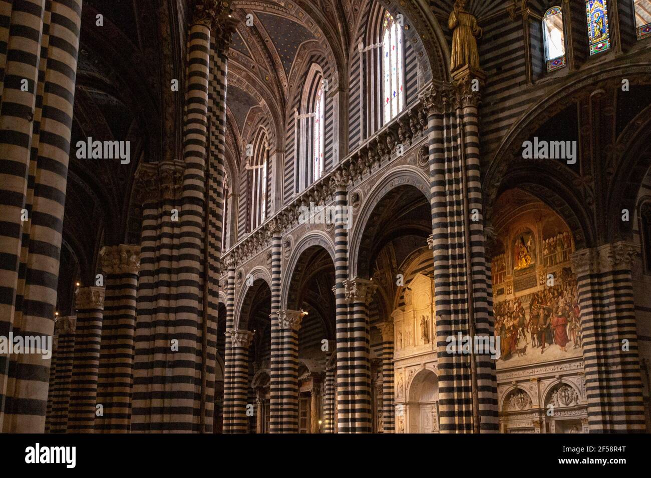 Interior of Siena Cathedral is a medieval church in Siena, Italy Stock ...