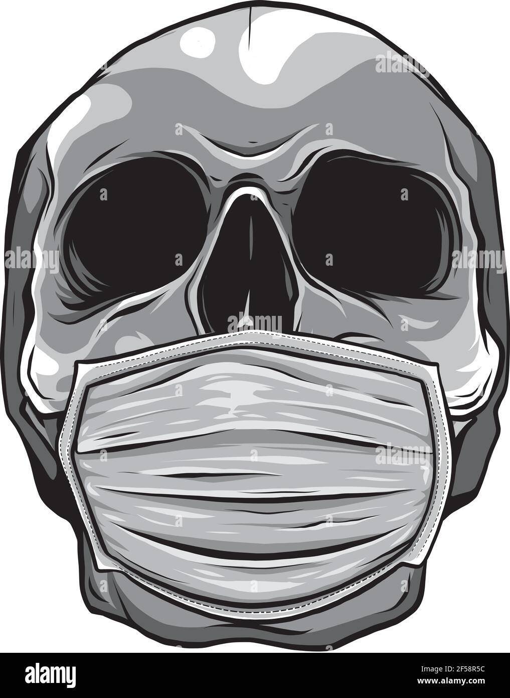 design of Skull face in medical face mask. vector Stock Vector Image ...